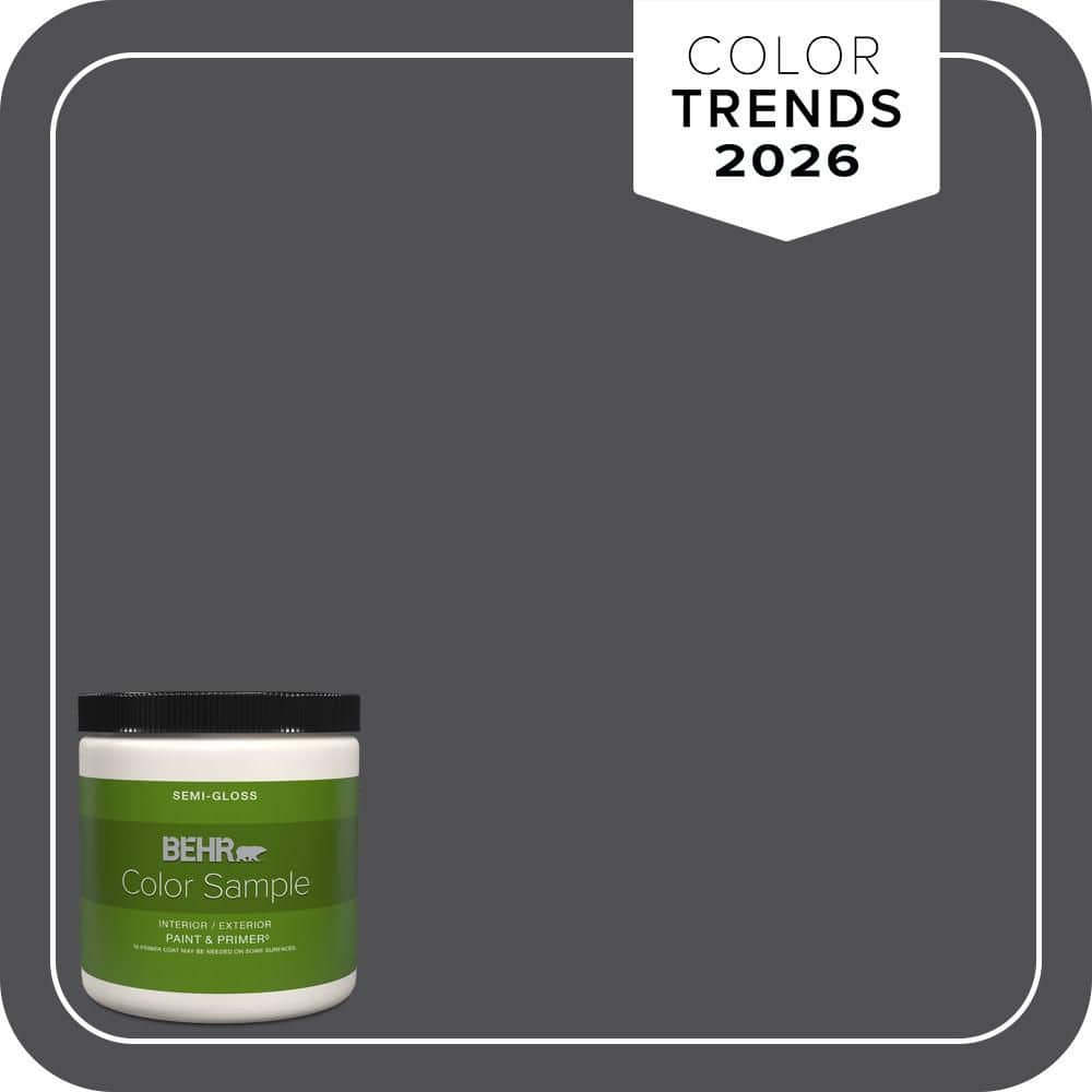 BEHR PREMIUM PLUS 8 oz. #PPU18-01 Cracked Pepper Semi-Gloss Interior ...