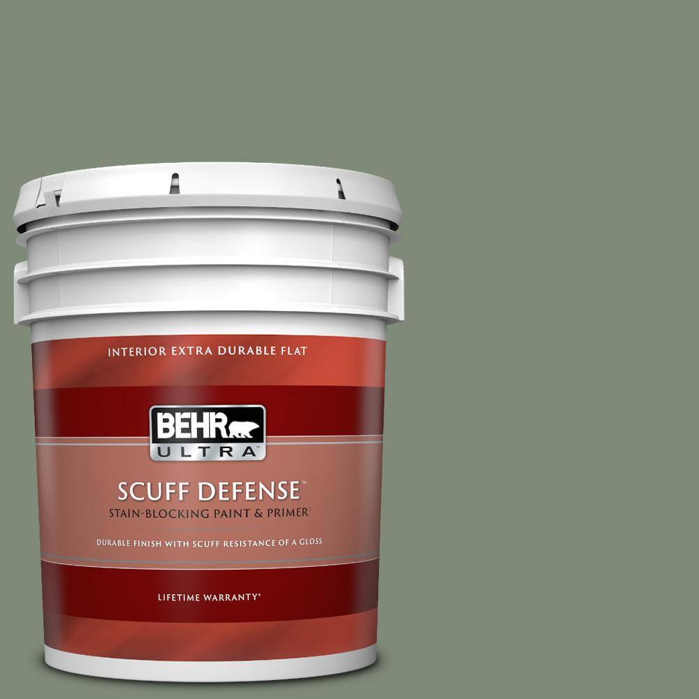 BEHR ULTRA 5 gal. #N400-5 Thai Basil Extra Durable Flat Interior Paint ...