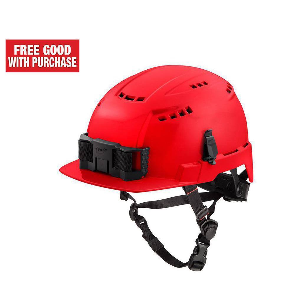 Milwaukee BOLT Red Type 2 Class C Front Brim Vented Safety Helmet 48-73 ...