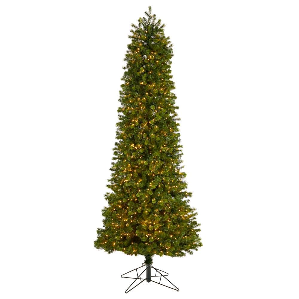 Nearly Natural 8.5 ft. Prelit Slim Colorado Mountain Spruce Artificial ...