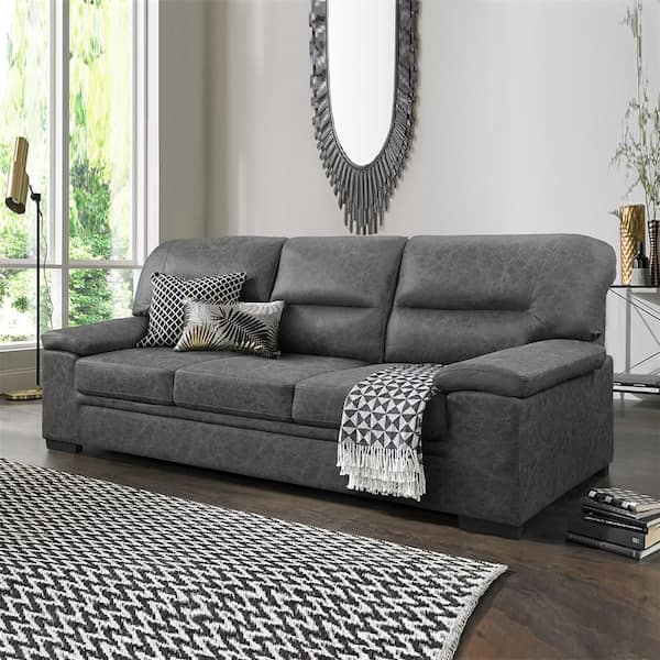 Sofa Gray Microfiber | Cabinets Matttroy