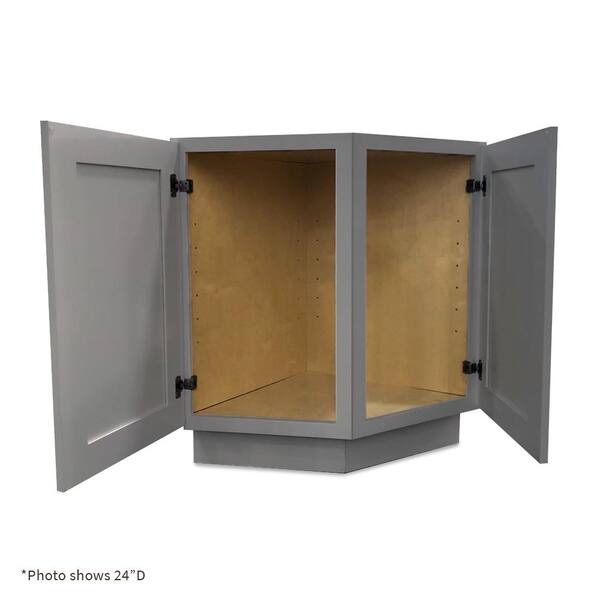 Krosswood Doors Grey Plywood Shaker Stock Ready to Assemble Angle Base ...