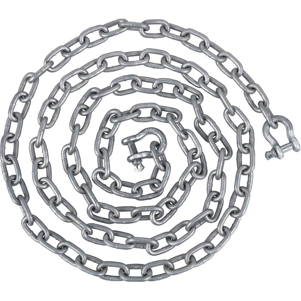 SKYSHALO Boat Anchor Chain, 5/16 in. x 10 ft., 2373 lbs. WLL/7120 lbs ...