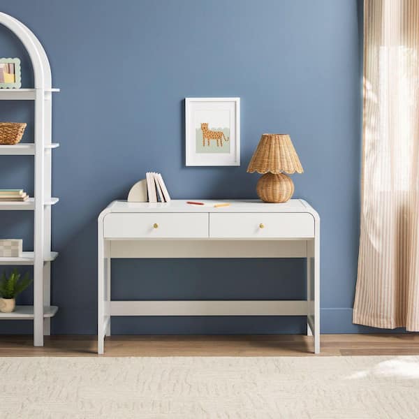 Walker Edison Furniture Company Zoey 45 in. Rectangle White Modern MDF ...