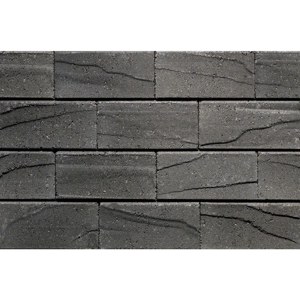 8 in. x 5 in. x 3-1/2 in. Smooth Mortarless Brick Bullnose - Charcoal ...