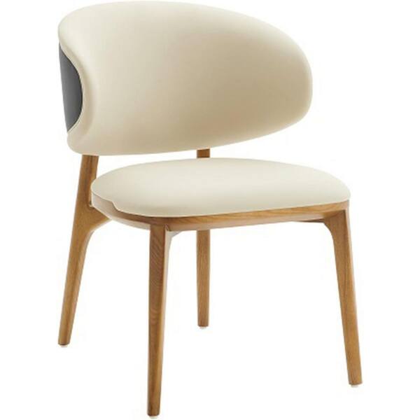 HOME IMPORTS EMPORIUM Light Walnut/Cream Faux Leather Upholstered Wood ...