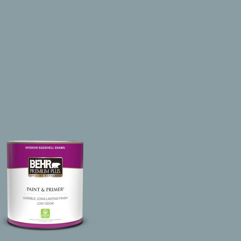 BEHR PREMIUM PLUS 1 qt. #540F-4 Shale Gray Eggshell Enamel Low Odor ...