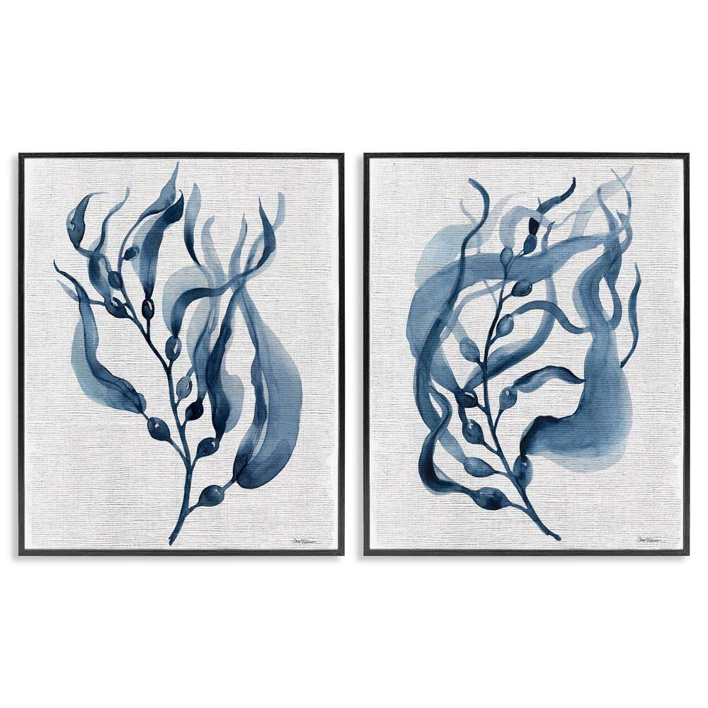 Stupell Industries Fluid Blue Herbs by Carol Robinson 2 Piece Black ...