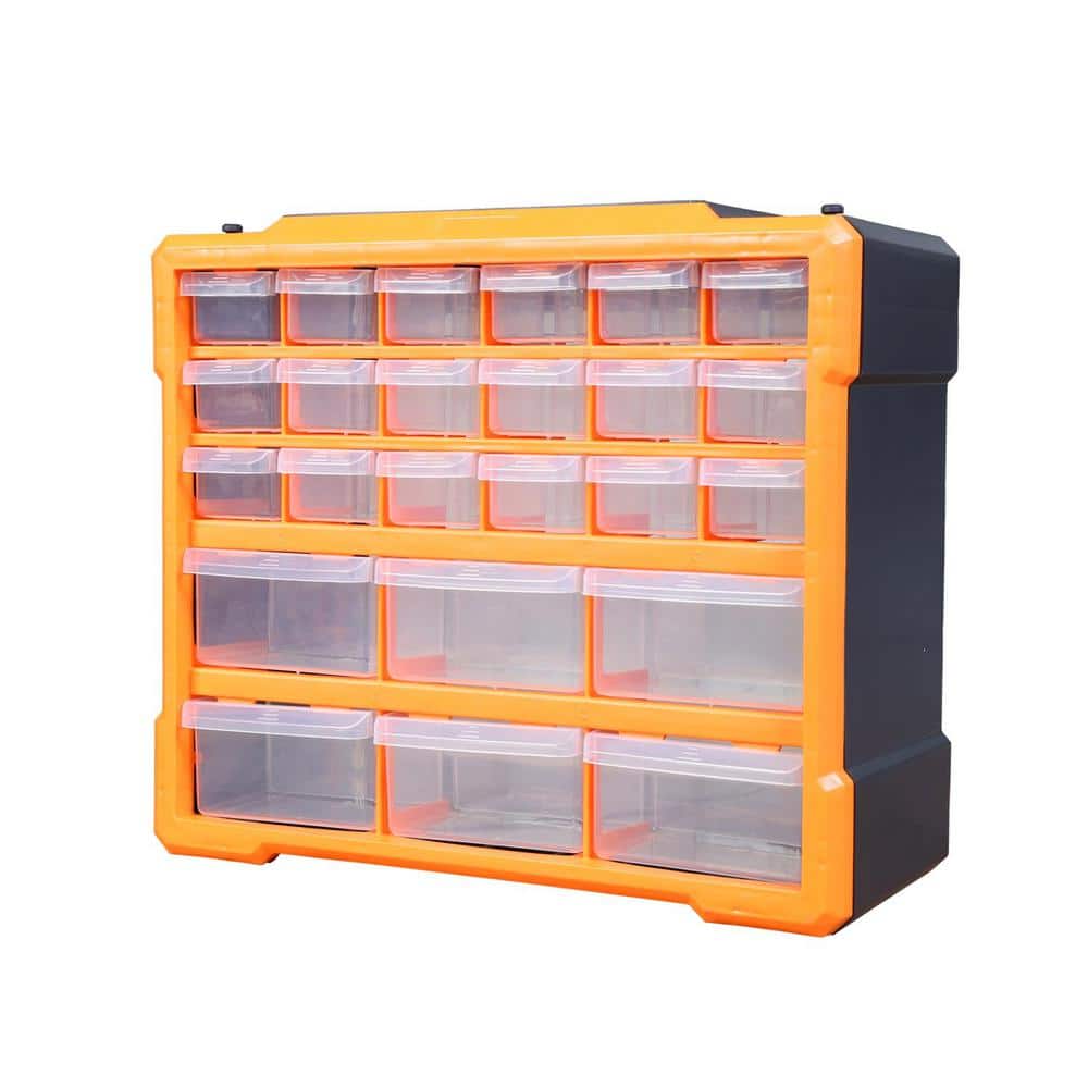 Big Red 14.5 in. 24 Drawers Plastic Storage Cabinet Organizer for ...