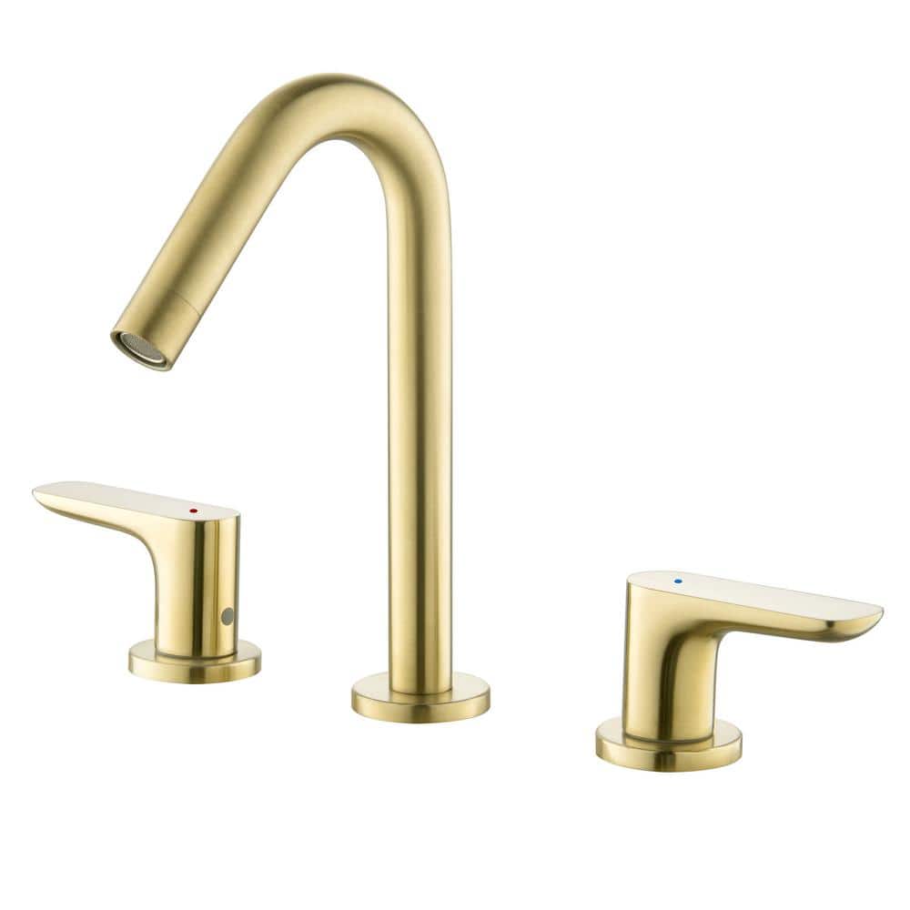 FLG 8 in. Widespread Double-Handle Bathroom Sink Faucet 3-Holes 304 ...
