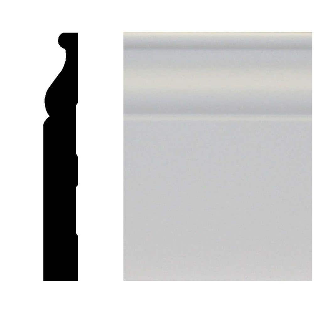 HOUSE OF FARA 5/8 in. x 4-1/4 in. x 96 in. MDF Primed Baseboard ...