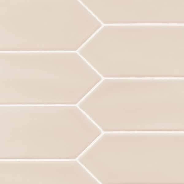 Jeffrey Court Matte Beige 3 in. x 12 in. Ceramic Picket Wall Tile (9.33 ...