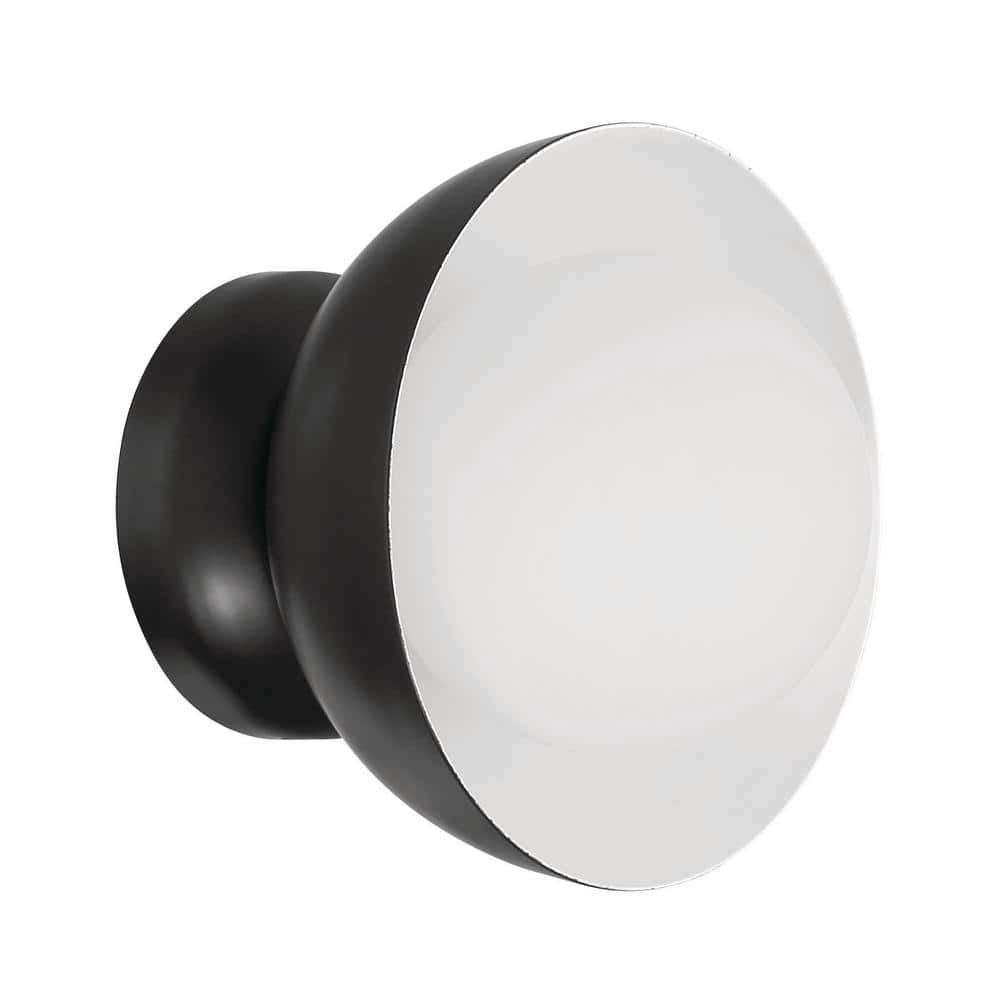 CRAFTMADE Ventura Dome 1-Light Flat Black Finish Open Faced Wall Sconce ...