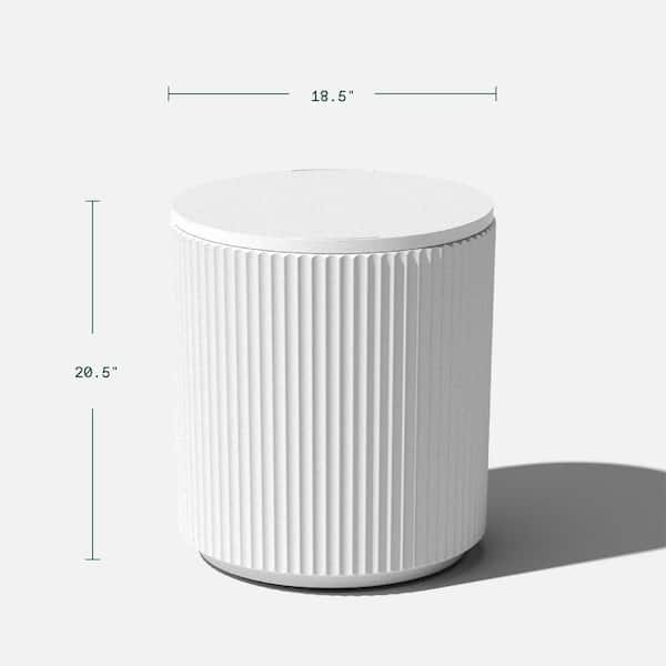Veradek Round White Plastic 21 in. H Outdoor Cooler Side table CHSTVDMW The Home Depot