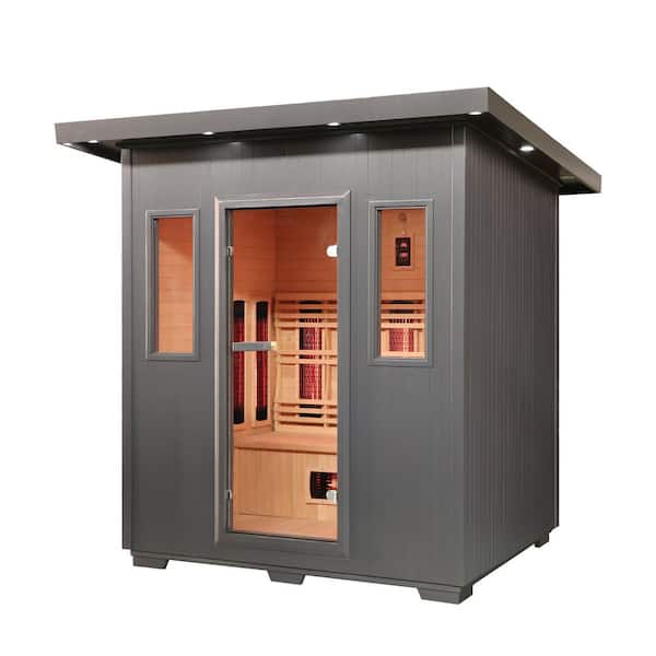SUNRAY SAUNAS Pacific 4-Person Modern Outdoor Contemporary Hemlock ...