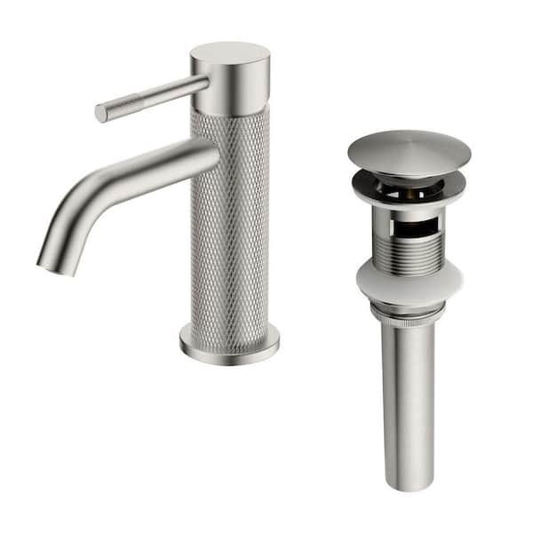 Fapully Single Handle Single Hole Bathroom Faucet with Pop Up Drain ...