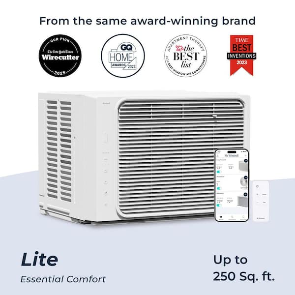 Windmill Lite Series 6,000 BTU 115-Volt Smart Window Air Conditioner ...
