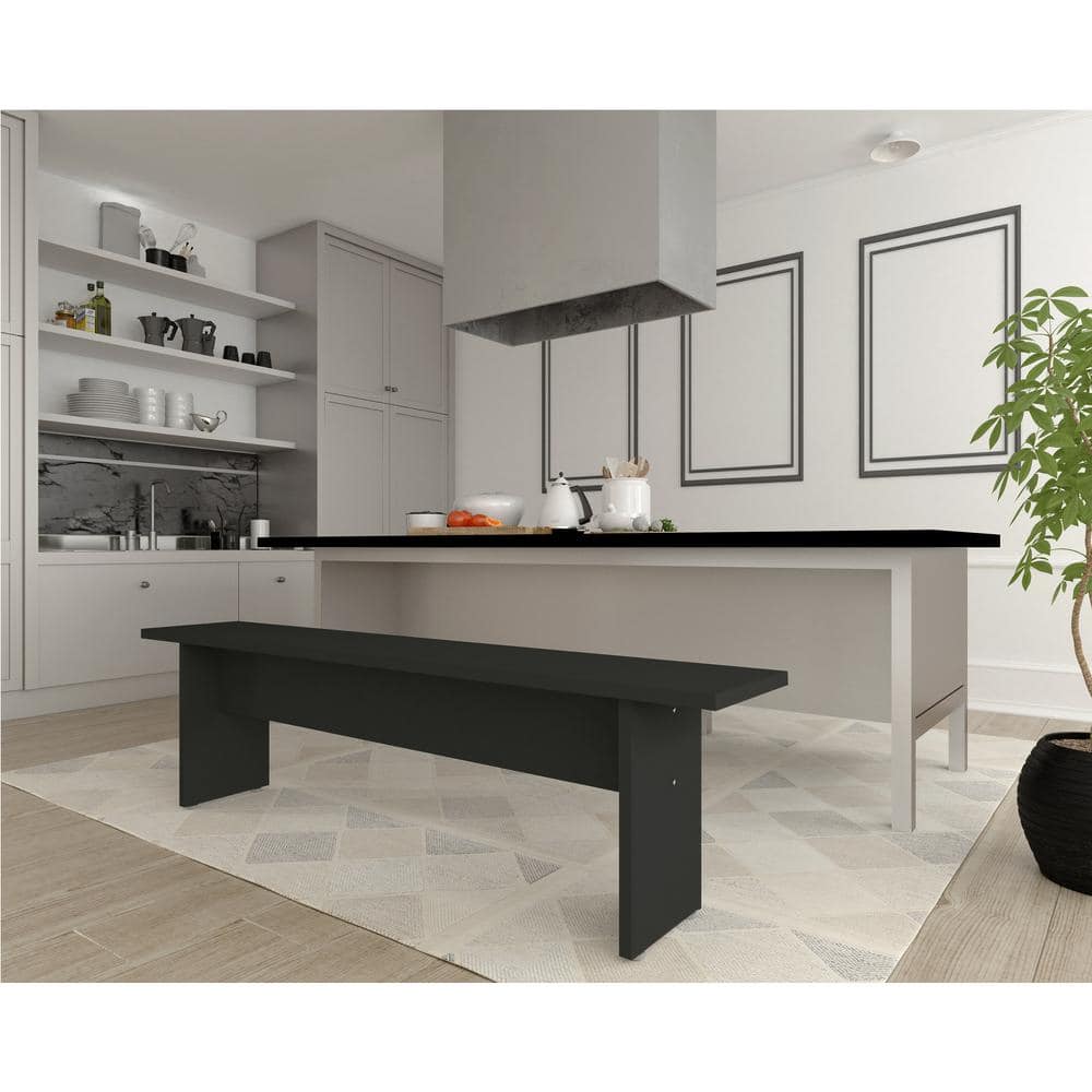 Manhattan Comfort NoMad Grey Modern Dining Bench 67.91 in. Wide 123GMC9 ...