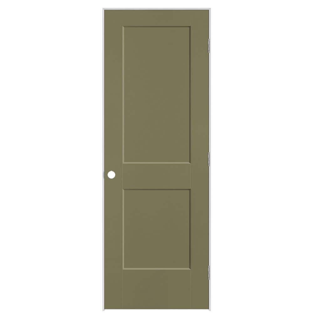 Masonite 28 in. x 80 in. 2-Panel Logan Left-Hand Solid Core Truly Olive ...