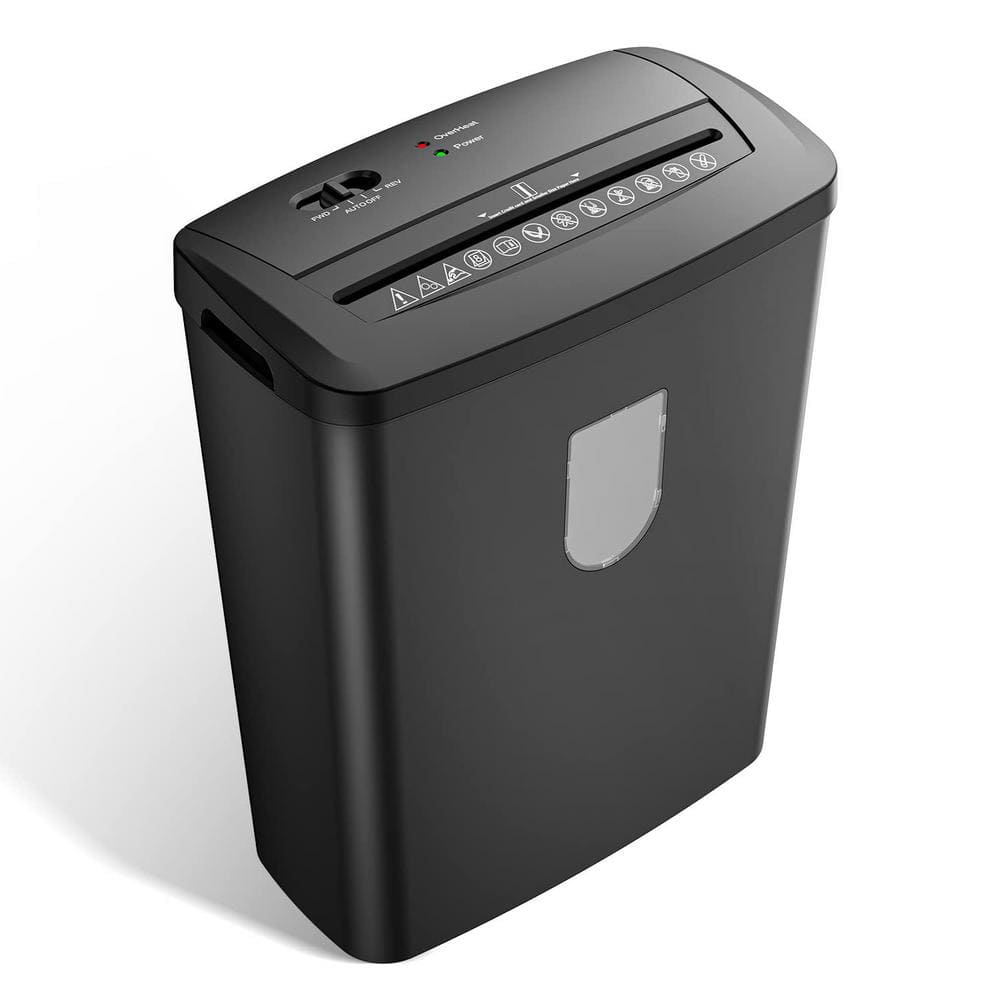 Yichuhaoxi 8-Sheet Crosscut Paper Shredder in Black for Home and Office ...