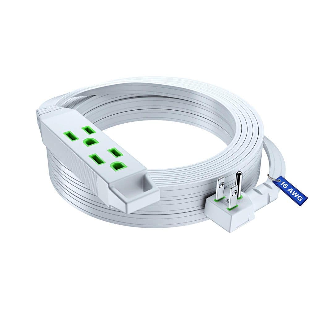 MAXIMM 25 ft. 16 / 3 Light Duty Indoor Extension Cord with Flat Wire ...