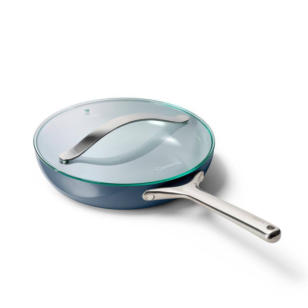 Caraway 2-Piece Ceramic Fry Pan Cookware Set with Glass Lid in Navy CW ...