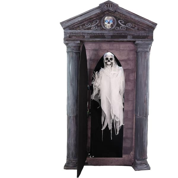 Haunted Hill Farm 6.7 ft. Life-Size Motion-Sensor Mausoleum Animatronic ...