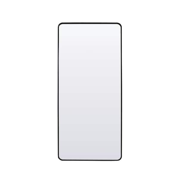 Simply Living 32 in. W x 72 in. H Rectangle Metal Framed Black Full ...