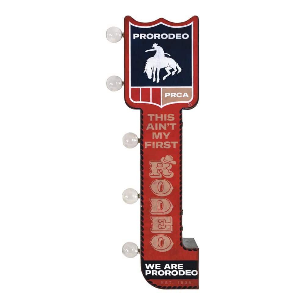 American Art Decor PRCA ProRodeo 25 in. Red/Navy/Off White LED Marquee ...