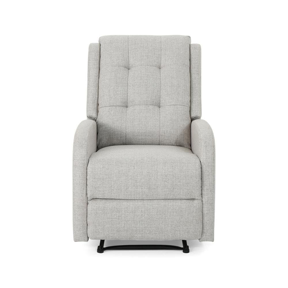 Noble House O'Leary Modern Tufted Back Beige Fabric Recliner 53495 ...