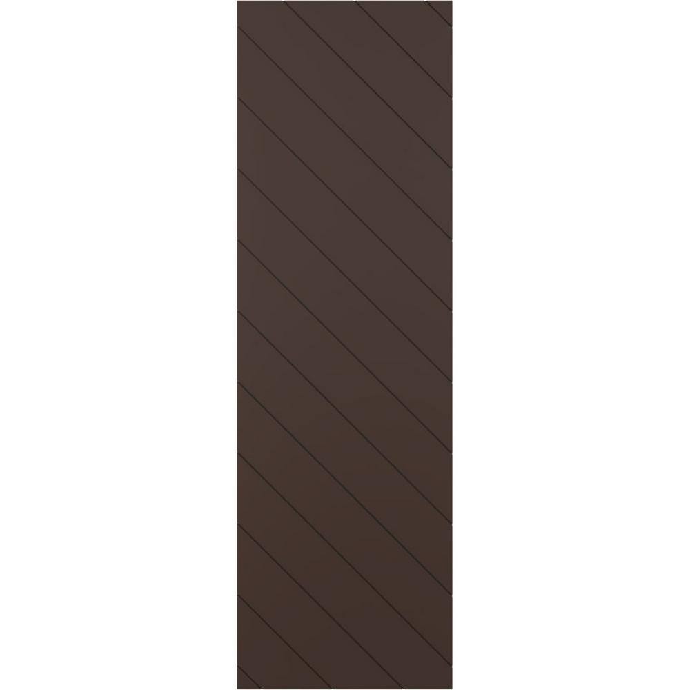 Ekena Millwork 15 in. W x 42 in. H True Fit PVC Diagonal Slat Modern ...