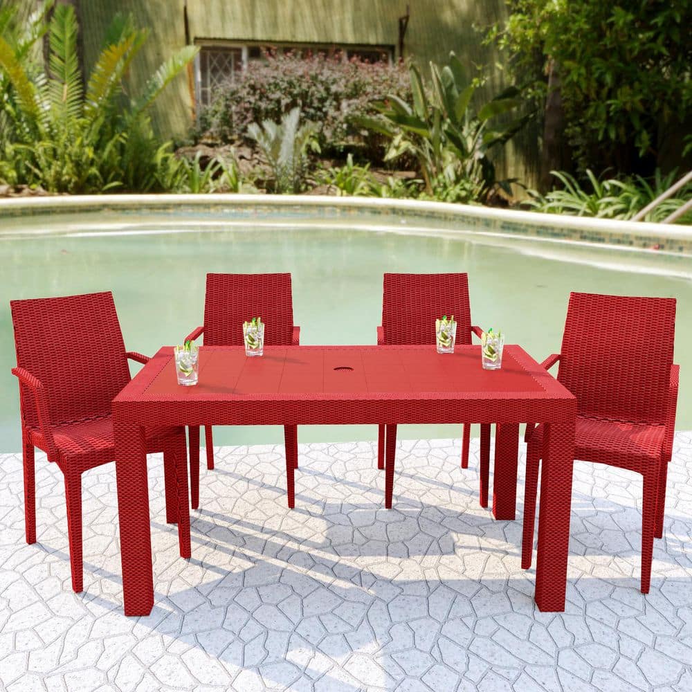 HOME IMPORTS EMPORIUM Red Color Indoor/Outdoor Side Chair-Set of 2 ...