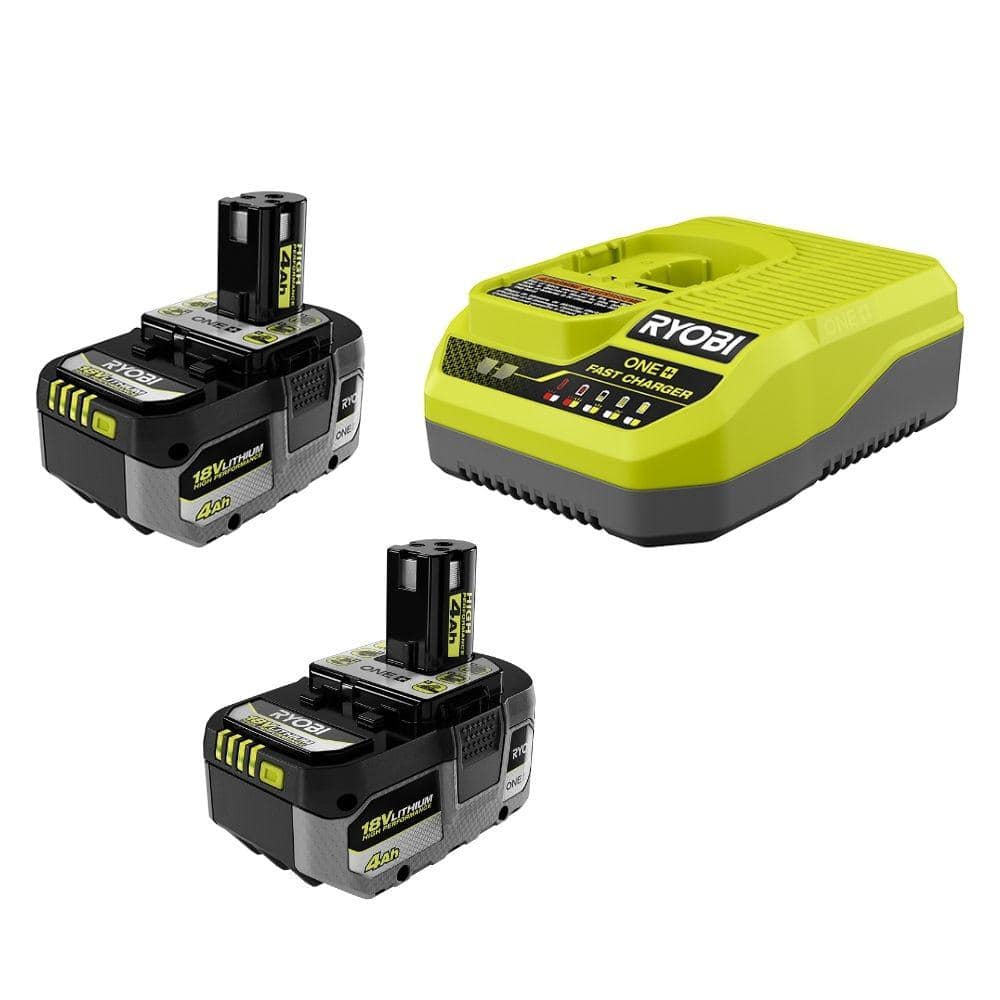 RYOBI ONE+ 18V HIGH PERFORMANCE Starter Kit with 4.0 Ah Battery and ...