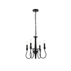 Home Living 40-Watt 6 Light Black Pendant Light with No Shade, No Bulbs ...