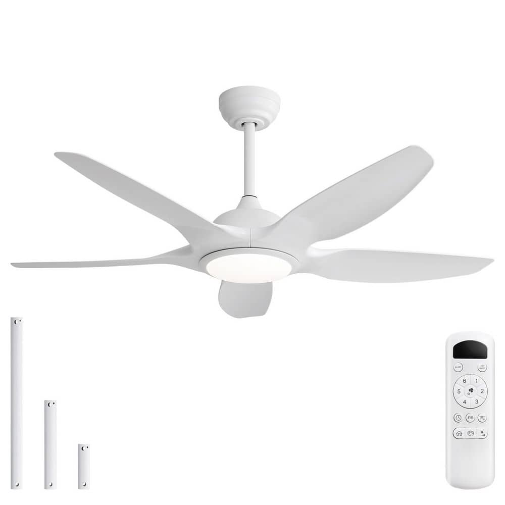 CACI Mall 48 in. Indoor/Outdoor Integrated LED White Ceiling Fan with ...