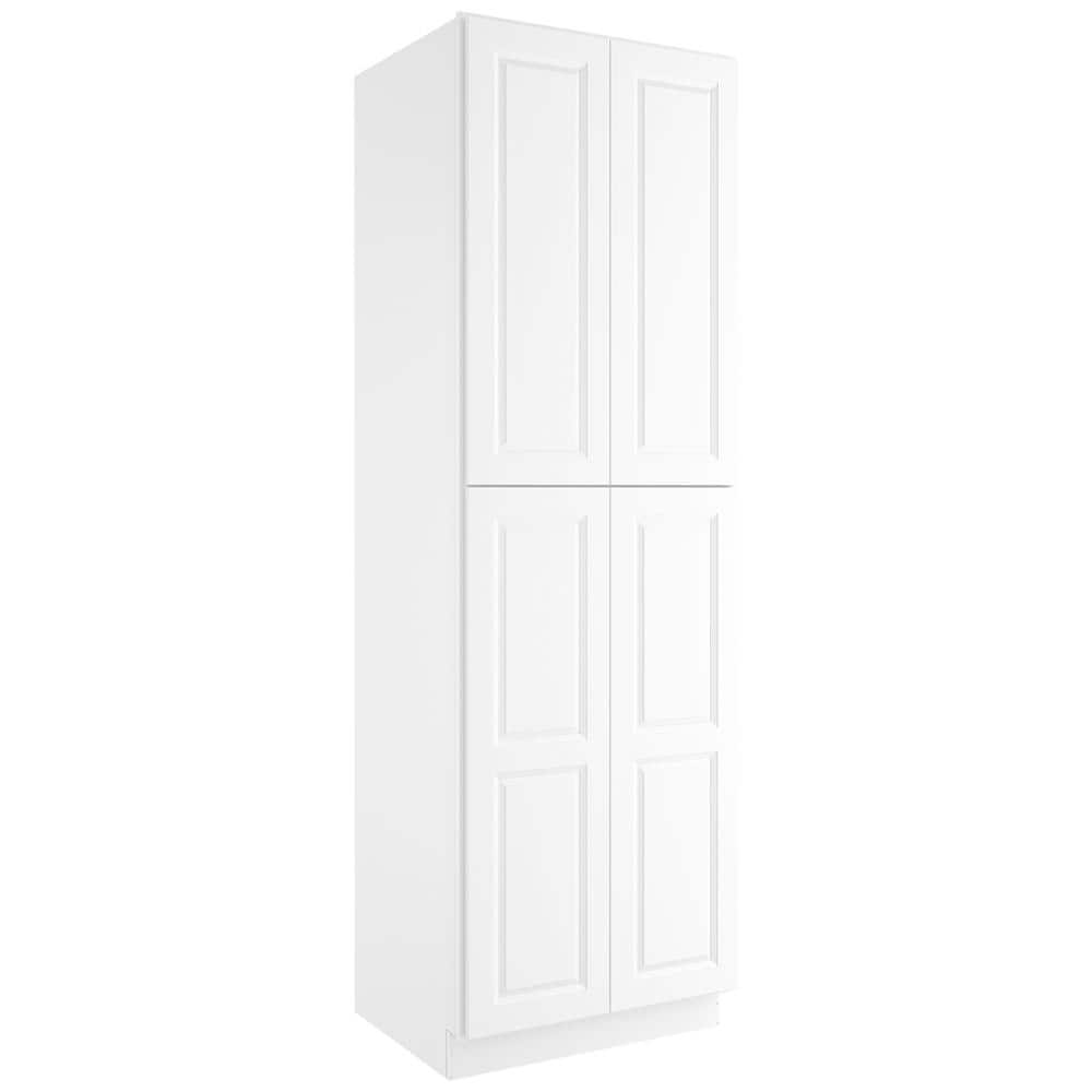 HOMEIBRO 30-in W X 24-in D X 96-in H in Traditional White Plywood Ready ...
