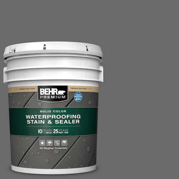 BEHR PREMIUM 5 gal. #PPU26-02 Imperial Gray Solid Color Waterproofing ...