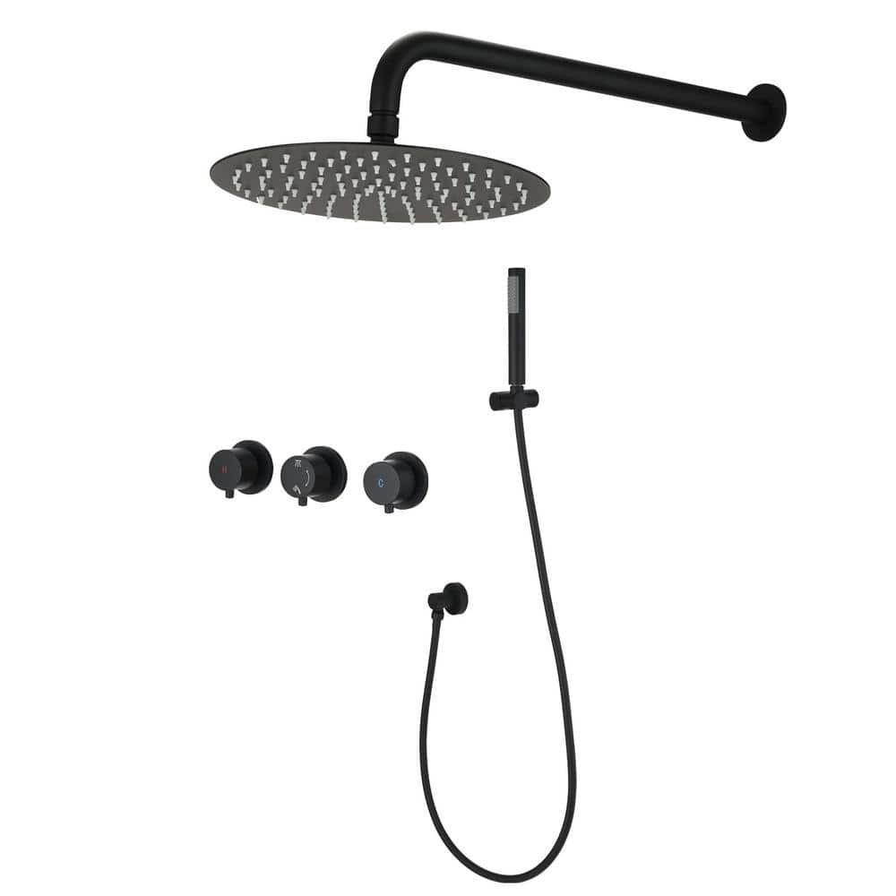 Tahanbath 2 Spray Wall Mount Full Rain Shower Faucet with Hand Shower ...