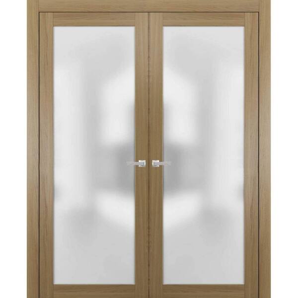 Sartodoors 60 in. x 96 in. 2 Panel Chocolate Ash Finished Solid Wood ...