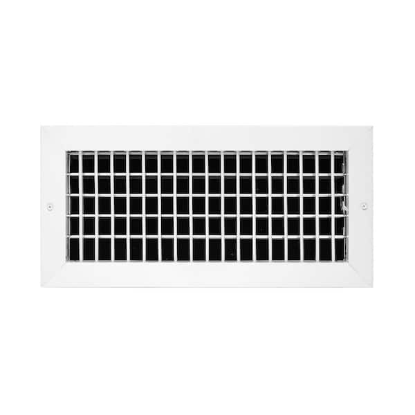 ACLAMINAIRE 14 in. x 6 in. Aluminum Adjustable Wall Register in White L ...