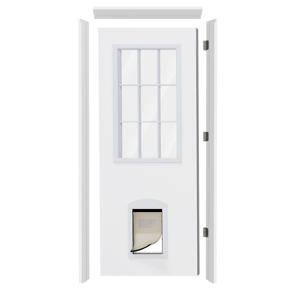 Reviews for TENONER 30 in. x 80 in. 9-Lite Clear Glass Pre-hung Entry ...
