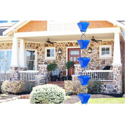 U-nitt 8.5 ft. Large Black Aluminum Sunflower Rain Chain-5502A - The ...