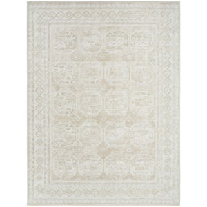 Nourison Dekor Ivory Beige 8 ft. x 10 ft. Geometric Traditional Area ...