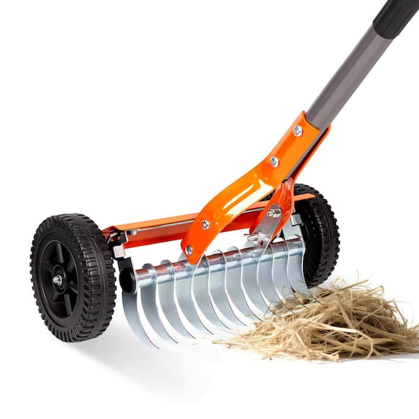 WaLensee 71 in. Steel Handle Dethatching Roller Rake BR-003-D28 - The ...