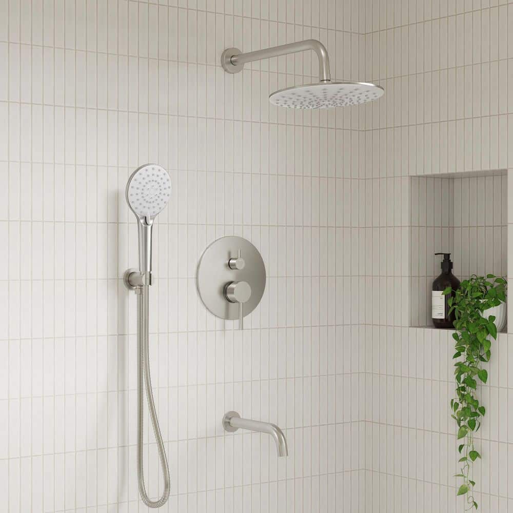 Reviews for YAWWALK 3-Spray Wall Mount Dual Fixed and Handheld Shower ...