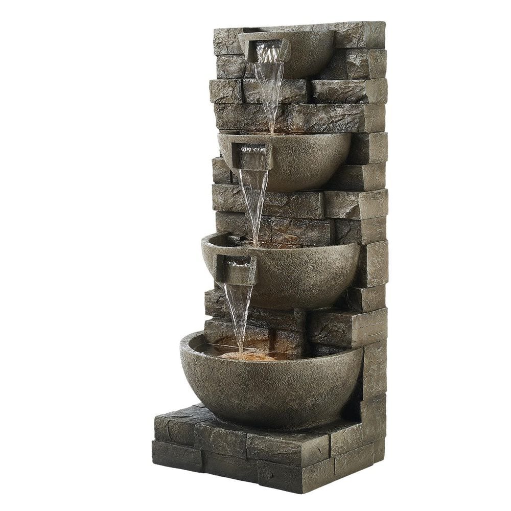 SKYSHALO Outdoor Water Fountain, 35.63 in. Height Fountain and ...
