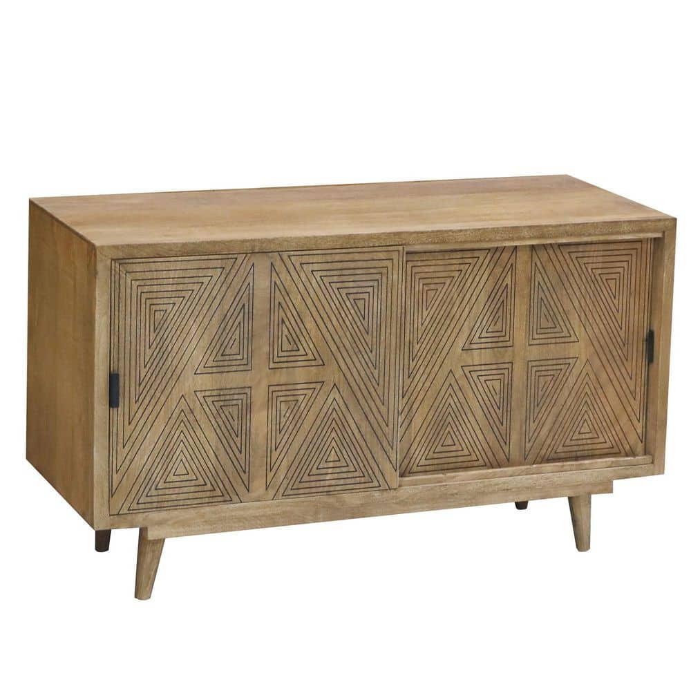 Furniture of America Sanraffe Brown Buffet with Geometric Door IDF ...
