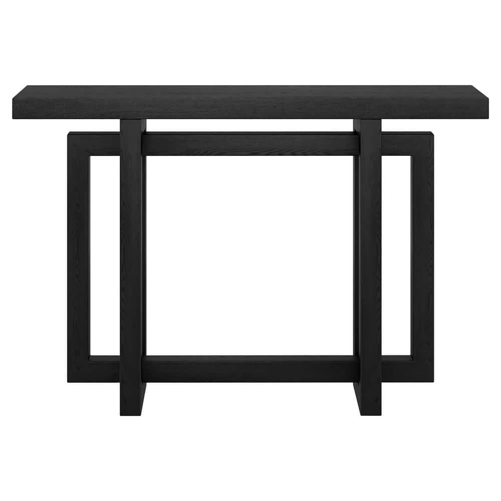Meyer&Cross Breslow 44 in. Black Grain Rectangle MDF Top Console Table ...