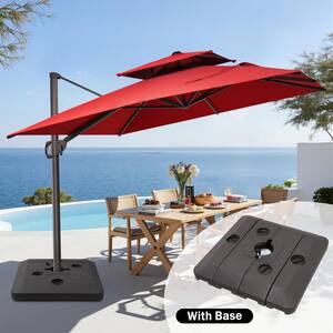 Crestlive Products 9 ft. x 11 ft. Swivel Top Cantilever Tilt Patio ...