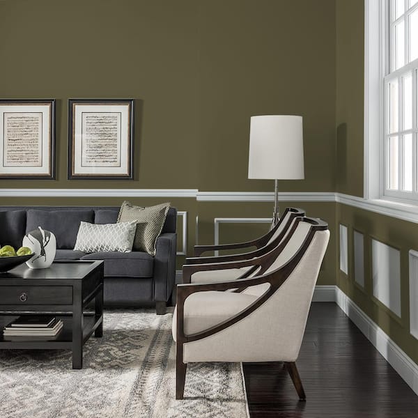 Glidden 8 oz. PPG1113 7 Olive Green Satin Interior Paint Sample PPG1113 7P 16SA